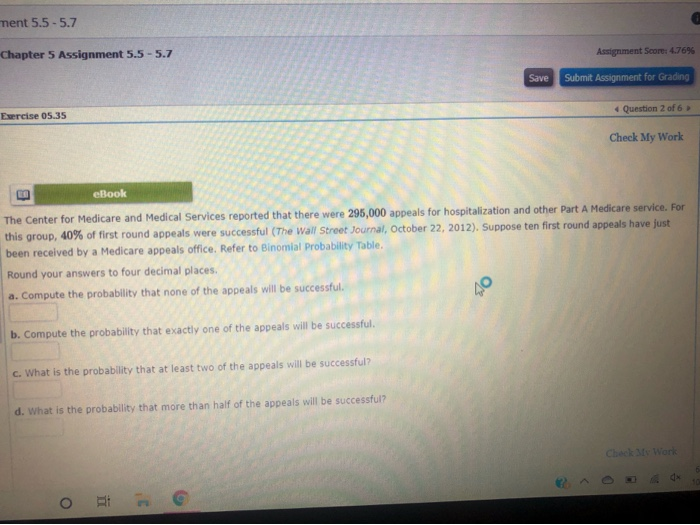 Solved ment 5.5-5.7 Chapter 5 Assignment 5.5 - 5.7 | Chegg.com