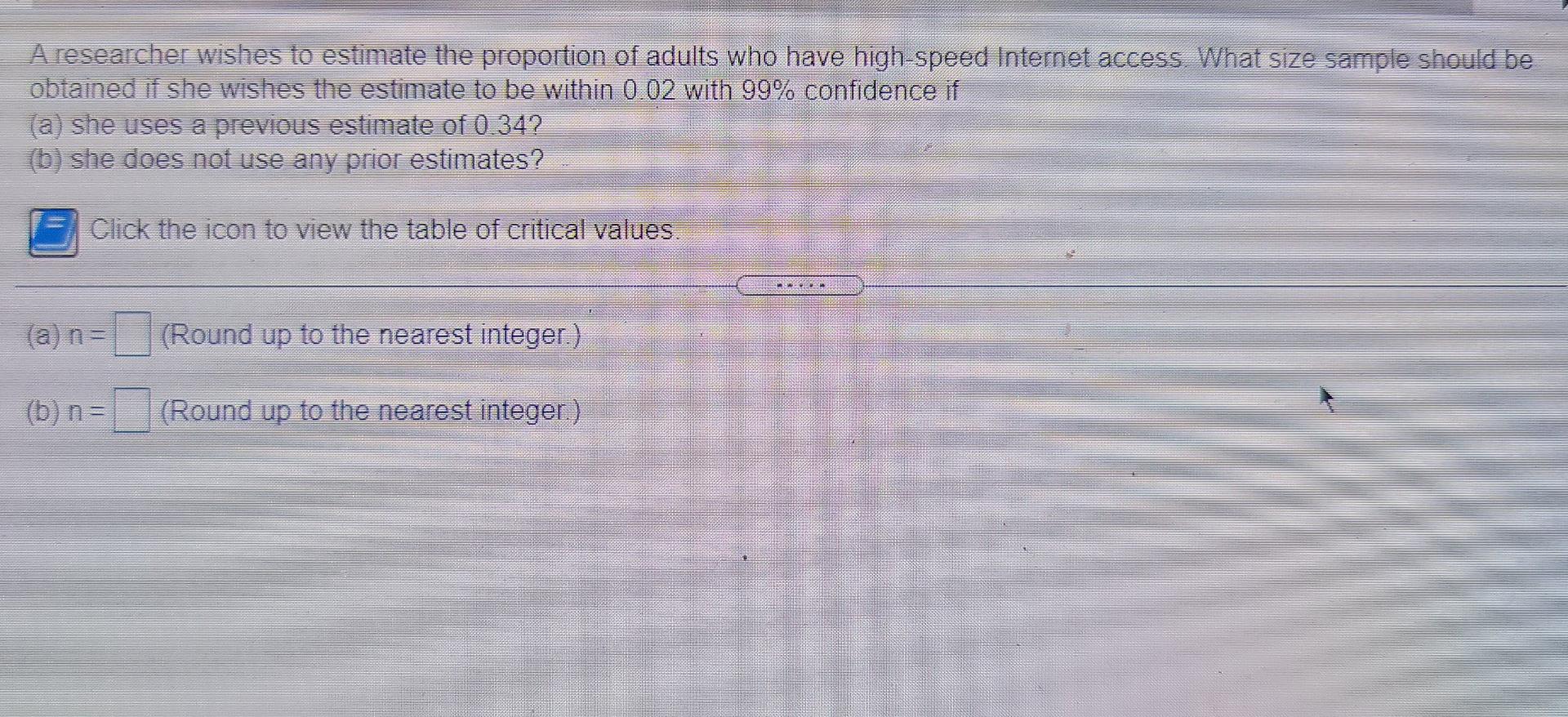 Solved A researcher wishes to estimate the proportion of | Chegg.com