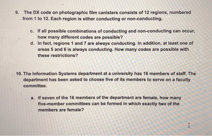 Solved 9. The DX code on photographic film canisters | Chegg.com