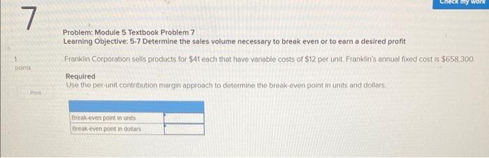 Solved Problem: Module 5 Textbook Problem 7 Learning | Chegg.com