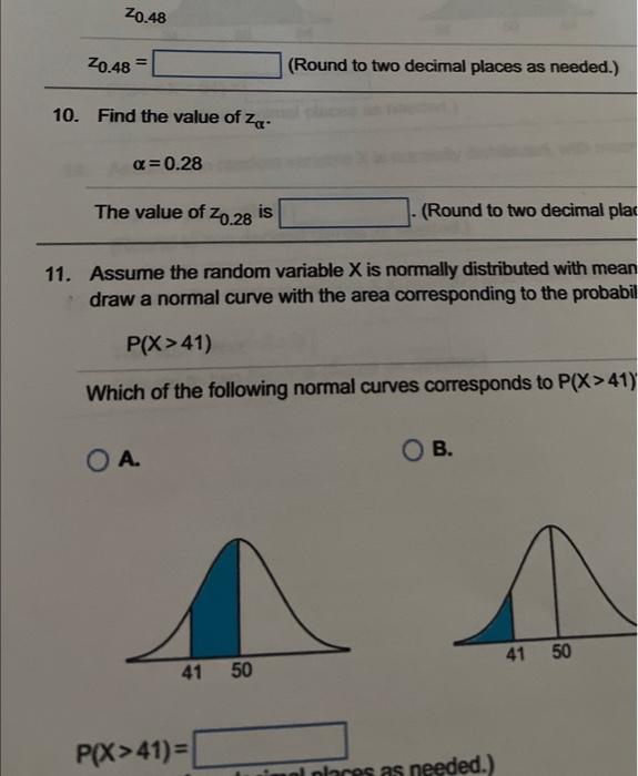 Solved 10. Find the value of zα. α=0.28 The value of z0.28 | Chegg.com