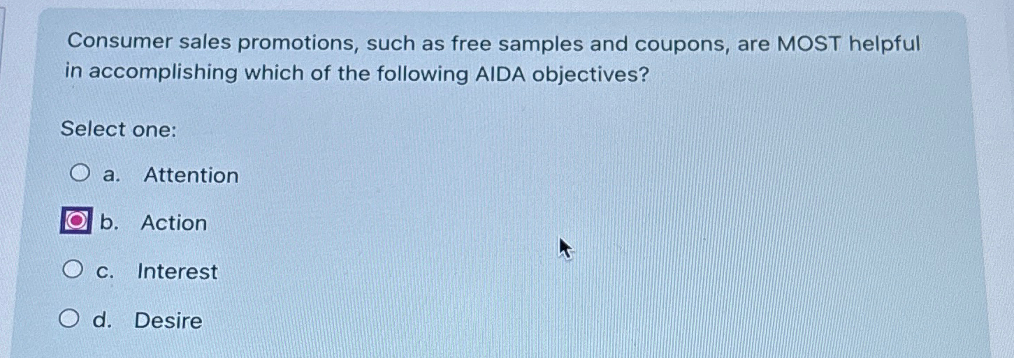 Solved Consumer sales promotions, such as free samples and | Chegg.com