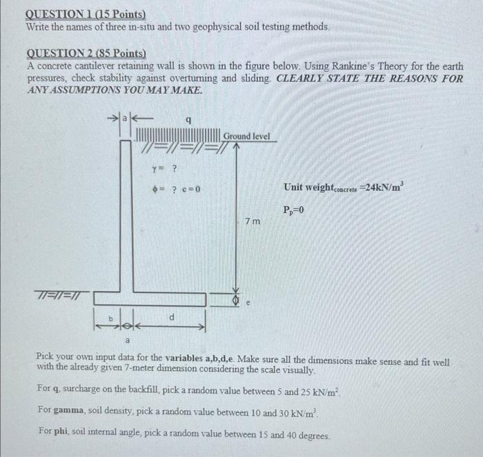 Solved QUESTION 2 (85 Points) A concrete cantilever | Chegg.com