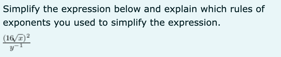 Solved Simplify the expression below and explain which rules | Chegg.com