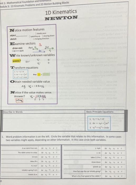 Solved Unit 1: Mathematical Foundation and Kinematic Module | Chegg.com