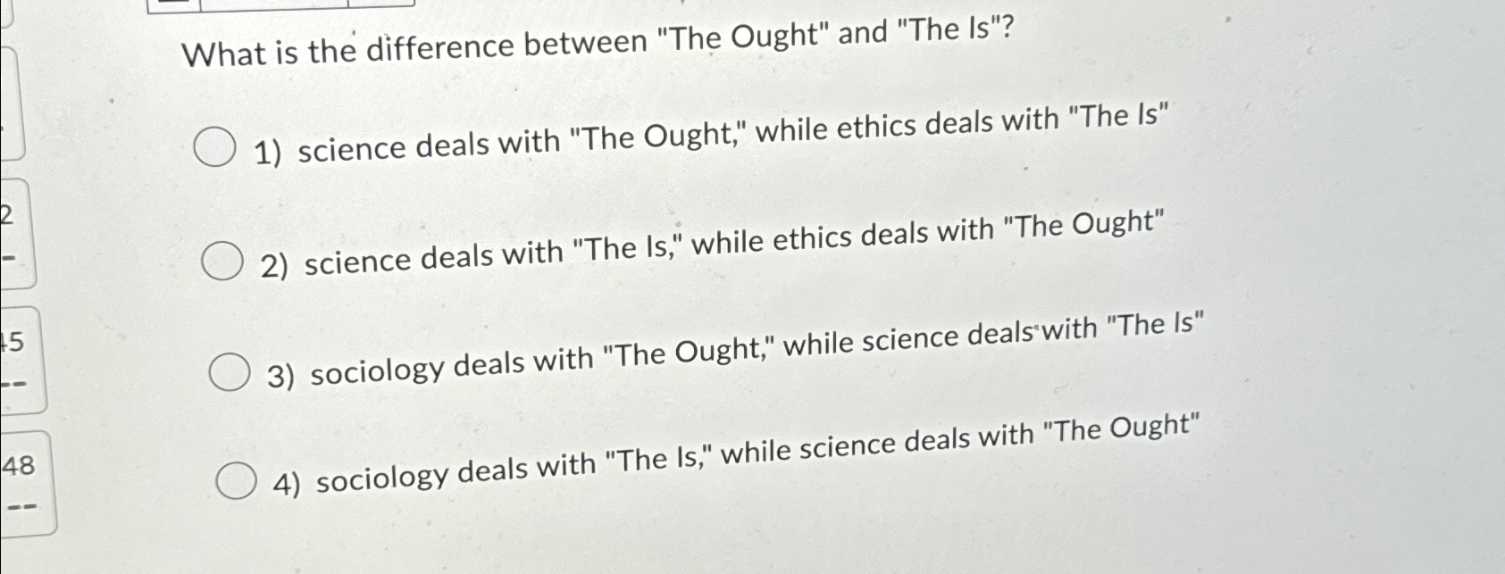 Solved What is the difference between "The Ought" and "The | Chegg.com