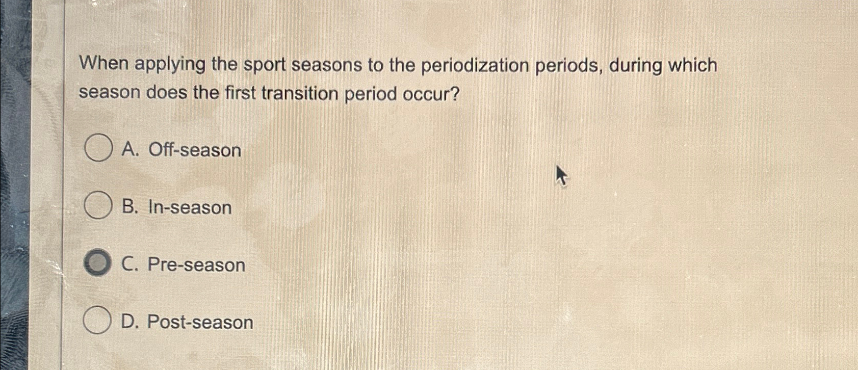 Solved When applying the sport seasons to the periodization | Chegg.com