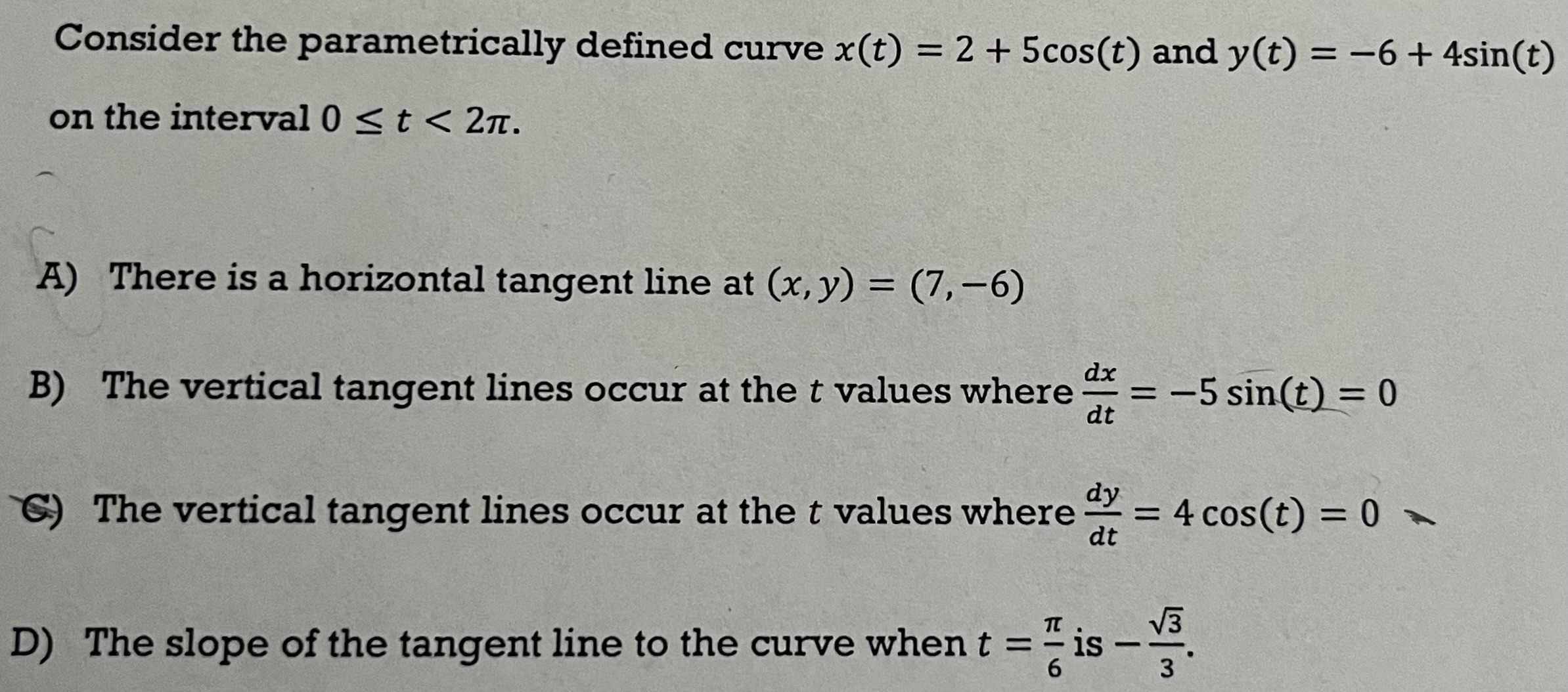 Solved Consider The Parametrically Defined Curve 