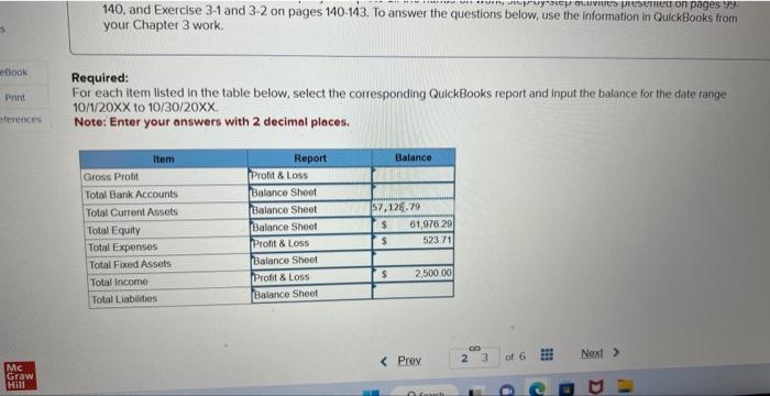 140. and Exercise 3-1 and 3-2 on pages 140-143. To | Chegg.com