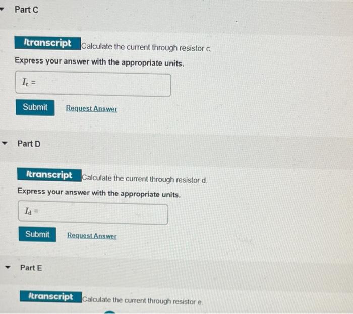 Solved Calculate The Current Through Each Resistor In The