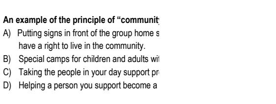 Solved An example of the principle of "communit"A) ﻿Putting | Chegg.com