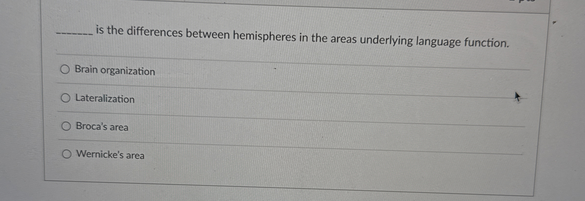 Solved is the differences between hemispheres in the areas | Chegg.com