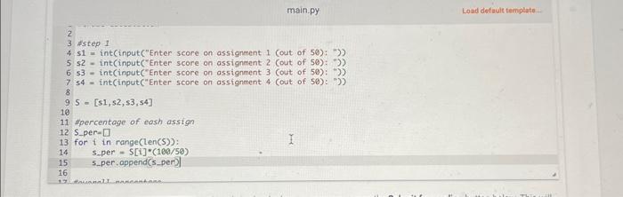 Solved Calculates the overall grade for four | Chegg.com
