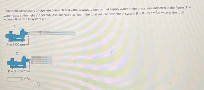 Solved Four identical sections of pipe are connected in | Chegg.com