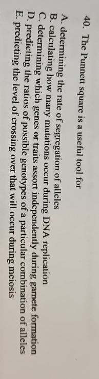 Solved The Punnett square is a useful tool forA. | Chegg.com