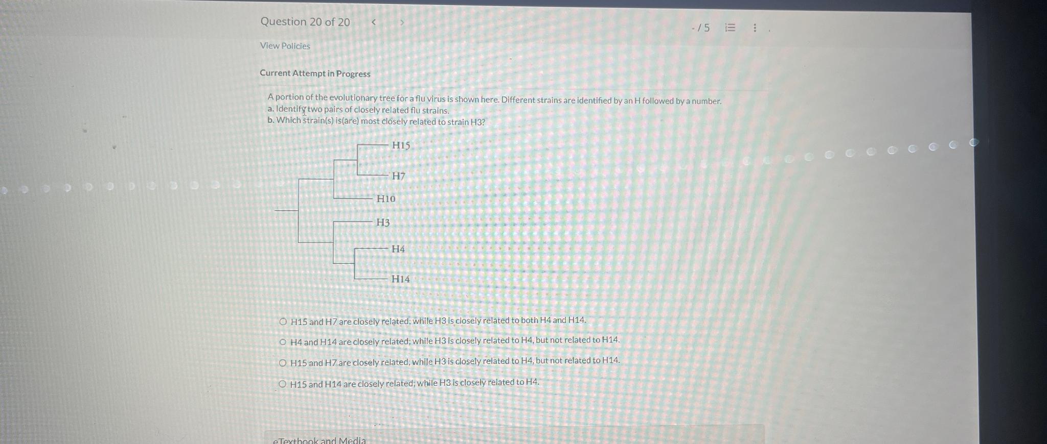 Solved A portion of the evolutionary tree for a flu virus is | Chegg.com