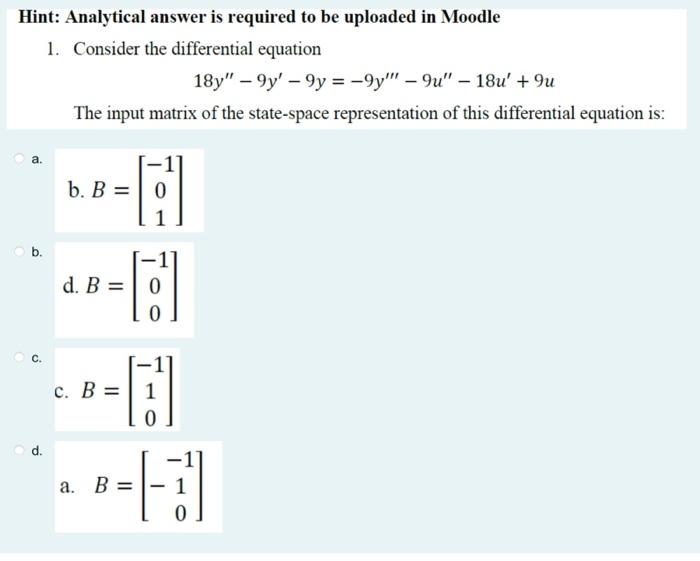Solved Hint: Analytical answer is required to be uploaded in | Chegg.com