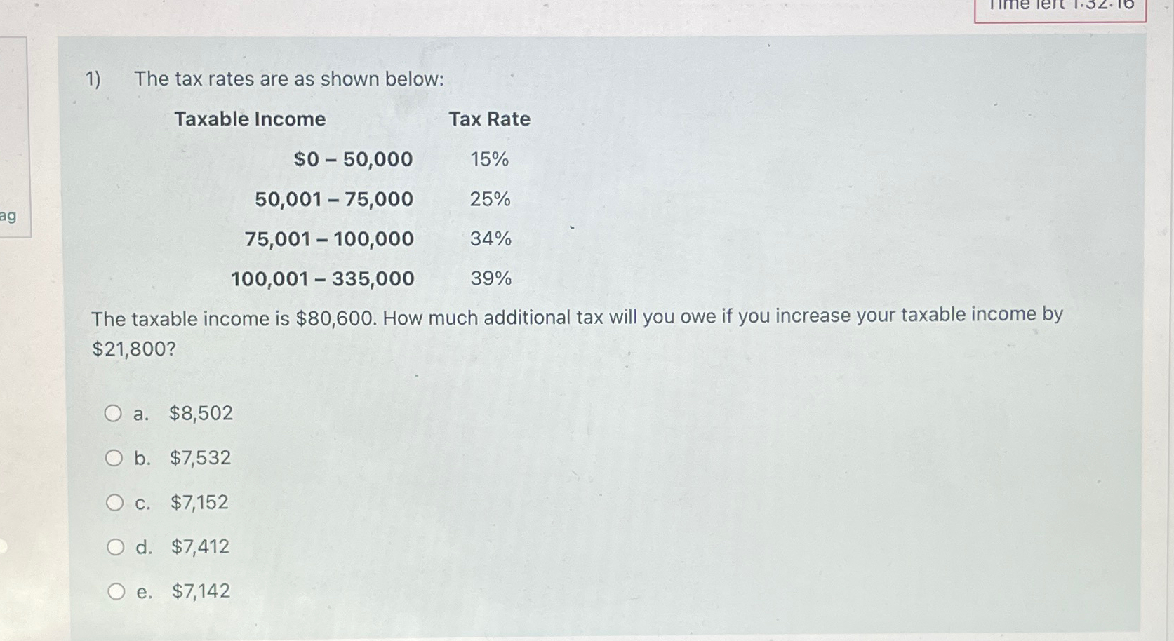 Solved The tax rates are as shown below:\table[[Taxable | Chegg.com