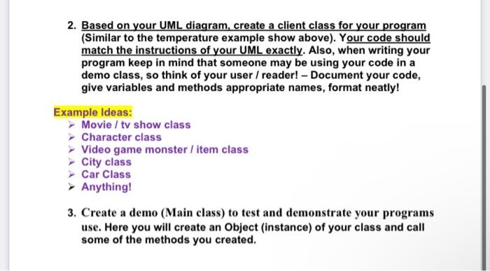 Solved 2. Before diving into the code create a UML diagram | Chegg.com