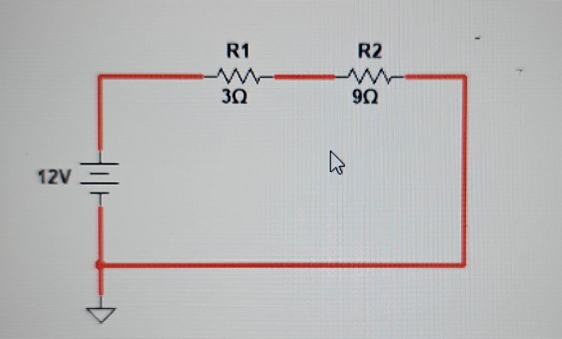 Solved 12V R1 3 Ohms R2 9Ω What is the power dissipated by | Chegg.com