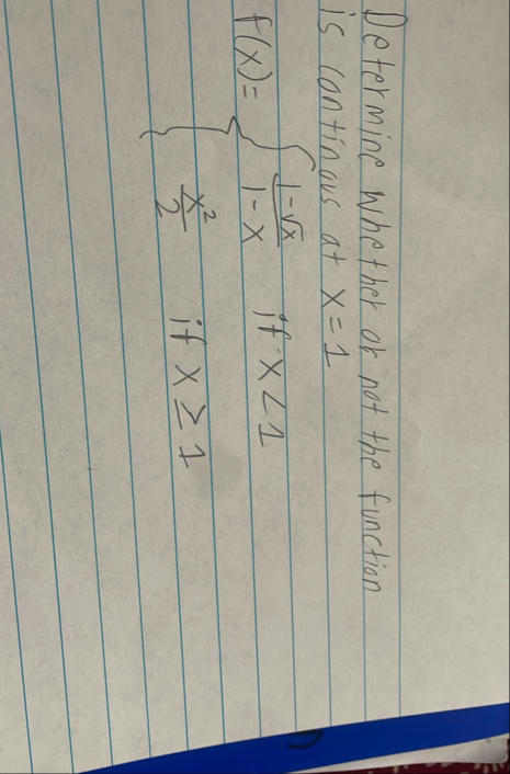 Solved Determine whether or not the function is continous at | Chegg.com