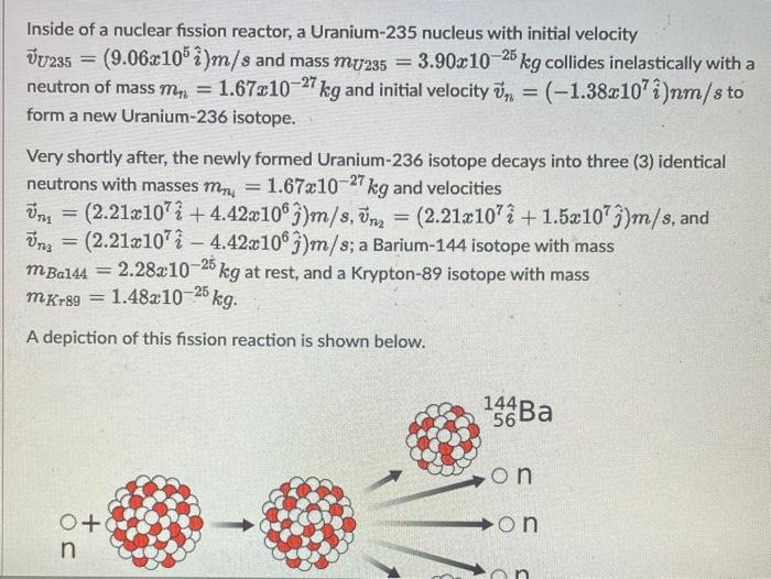 Solved Inside of a nuclear fission reactor, a Uranium-235 | Chegg.com