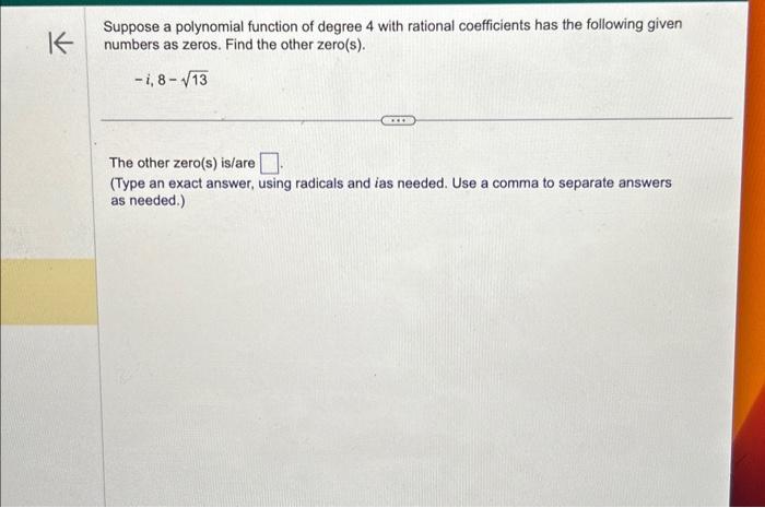 Solved Suppose a polynomial function of degree 4 with | Chegg.com