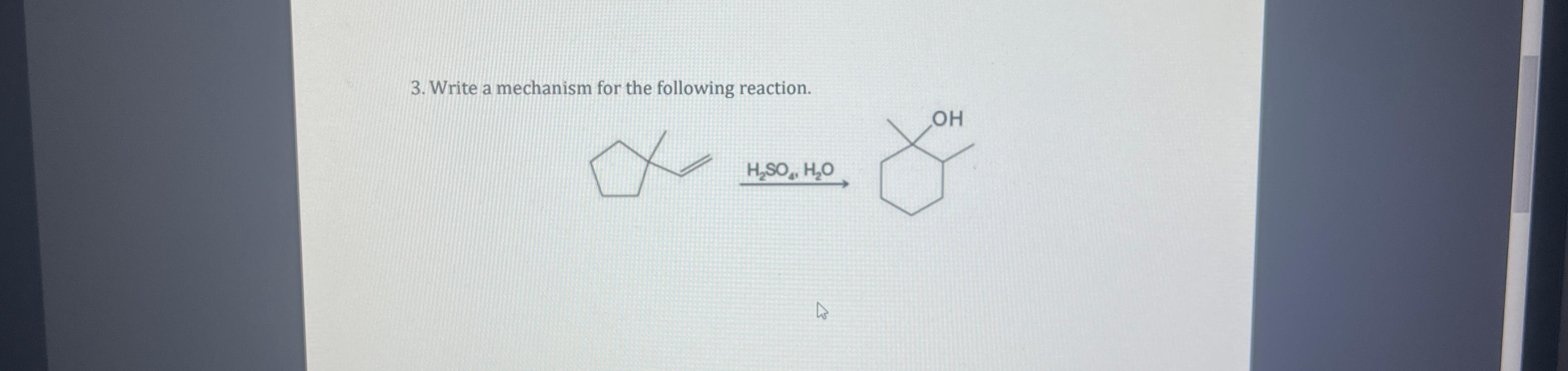 Write a mechanism for the following reaction. | Chegg.com