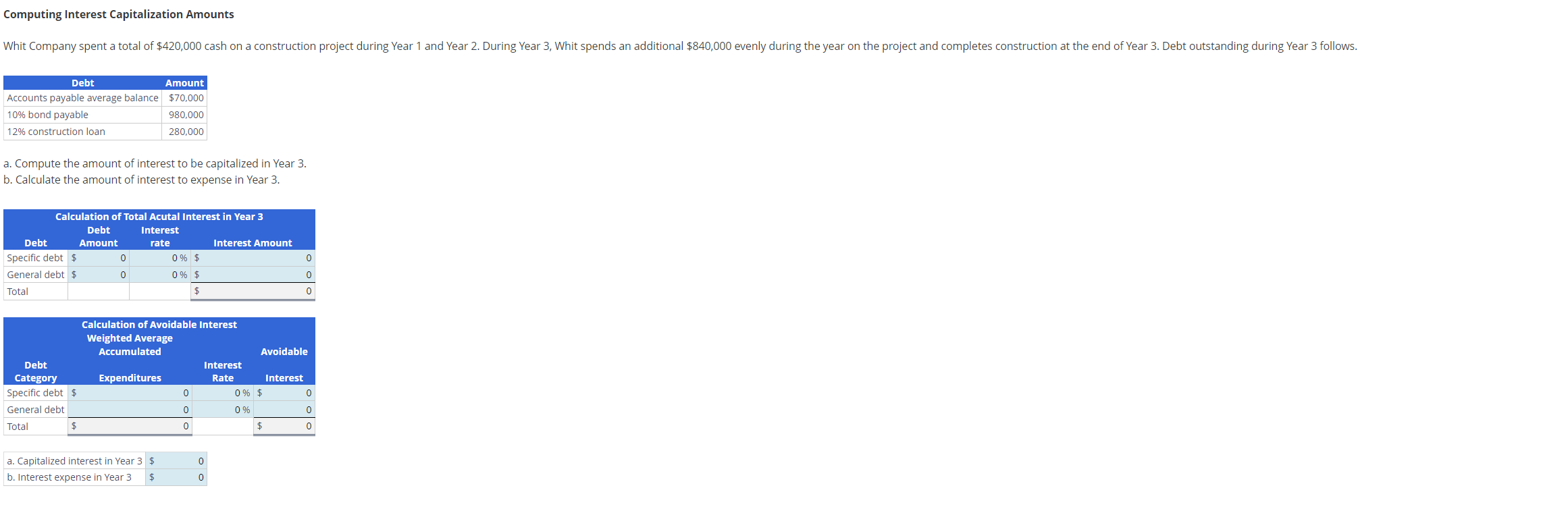 Solved Computing Interest Capitalization Amountsa. ﻿Compute | Chegg.com