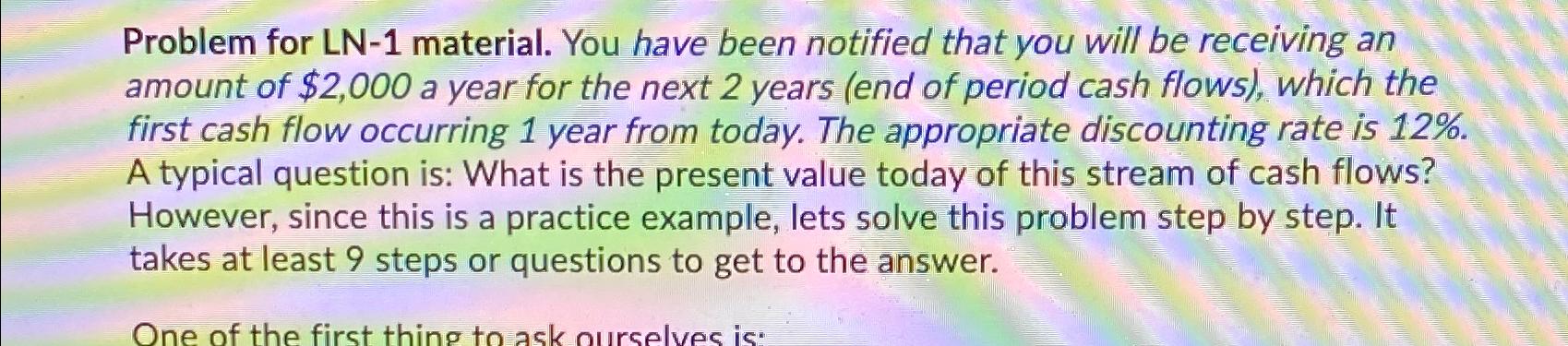 Solved Problem for LN-1 material. You have been notified | Chegg.com