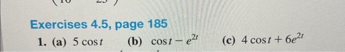 Solved 1. Given that y1(t)=cost is a solution to | Chegg.com