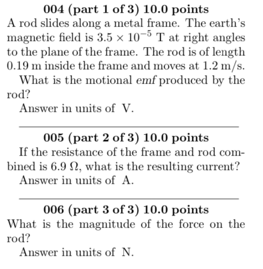 Solved 004 (part 1 ﻿of 3 ) 10.0 ﻿pointsA rod slides along a | Chegg.com