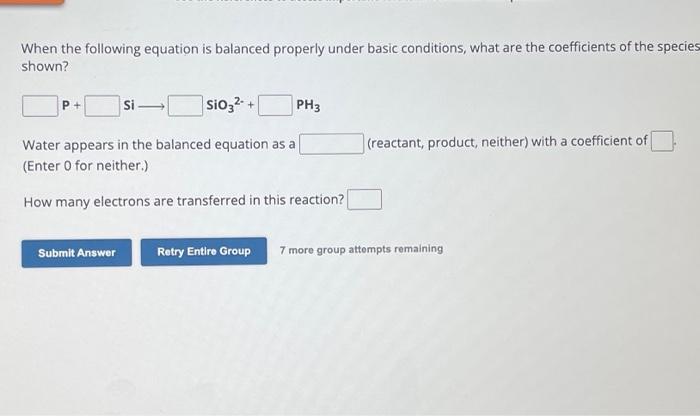 When the following equation is balanced properly | Chegg.com