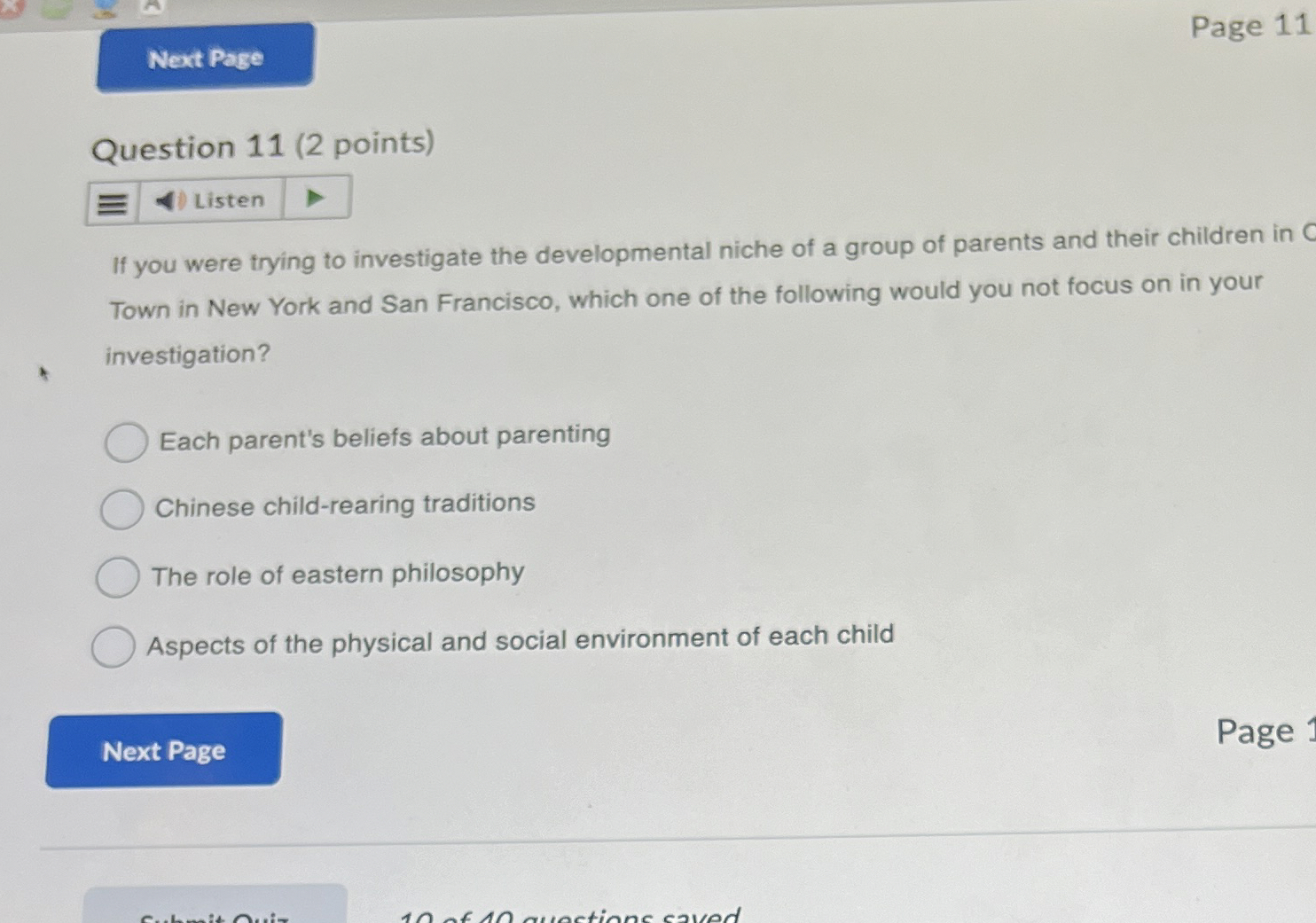 Solved Page 11Question 11 (2 ﻿points)ListenIf you were | Chegg.com