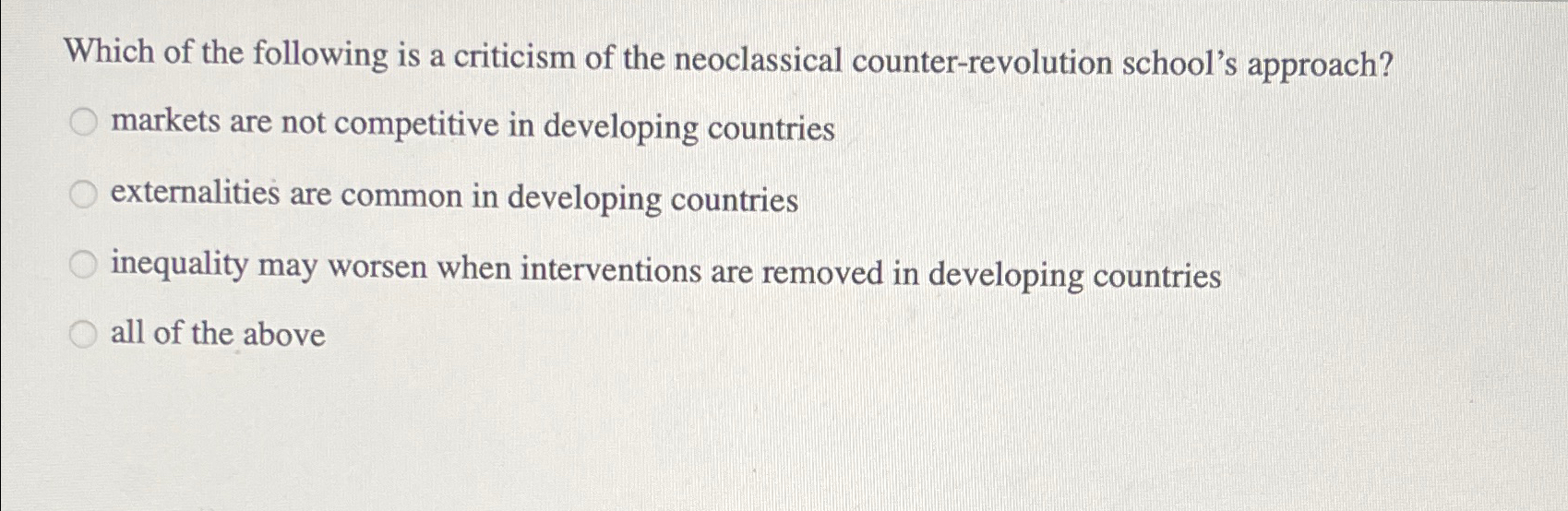 Solved Which of the following is a criticism of the | Chegg.com
