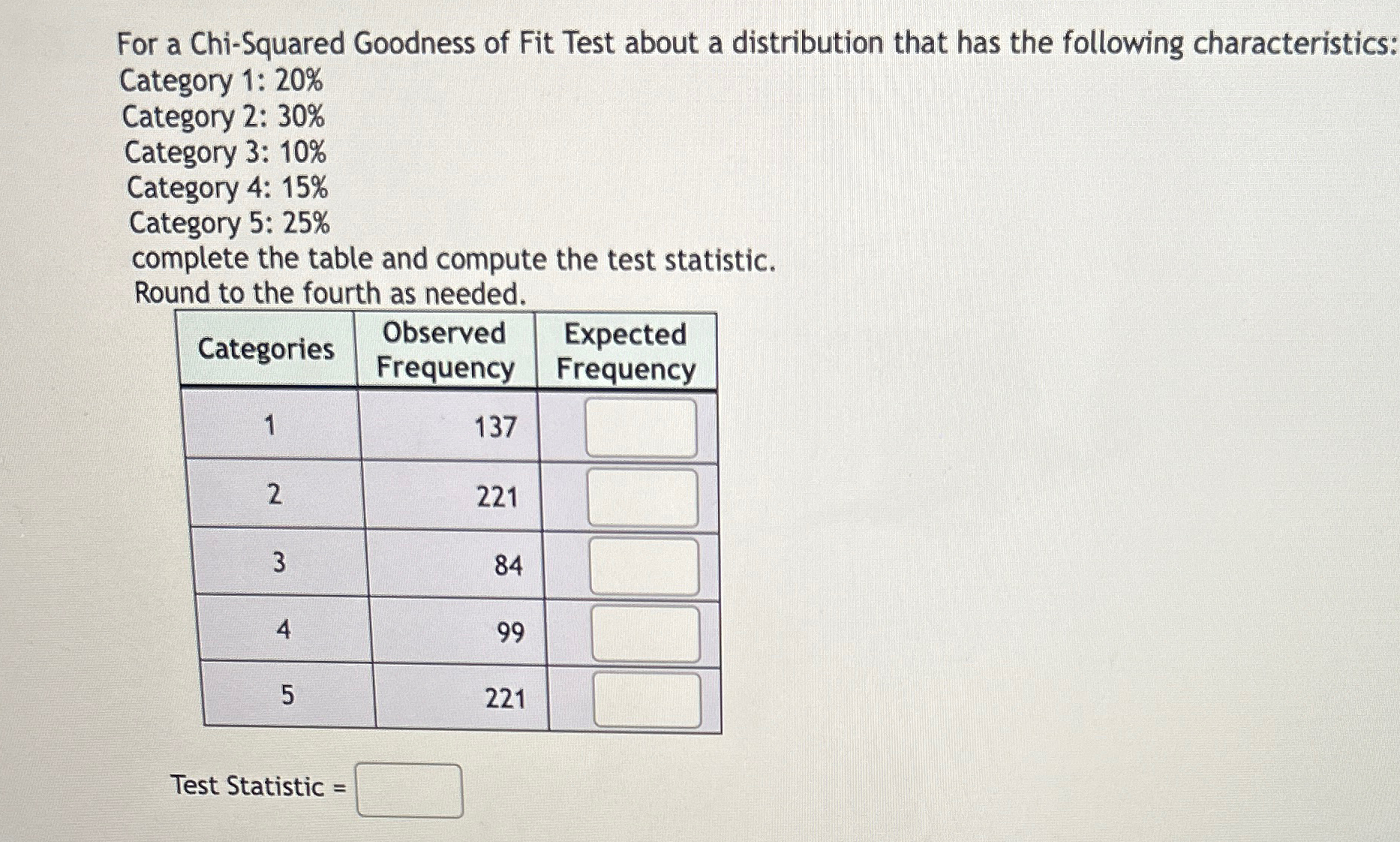 For a Chi-Squared Goodness of Fit Test about a | Chegg.com