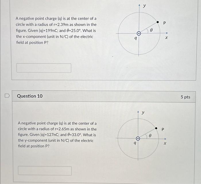 Solved A negative point charge (q) is at the center of a | Chegg.com