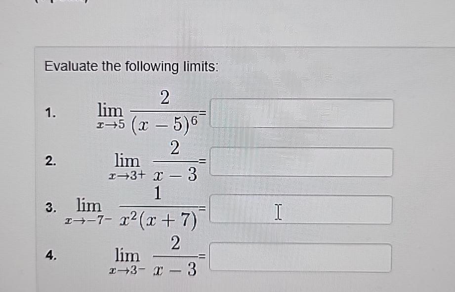 Solved Evaluate the following | Chegg.com