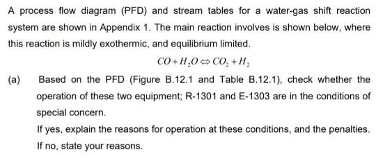 A process flow diagram (PFD) and stream tables for a | Chegg.com
