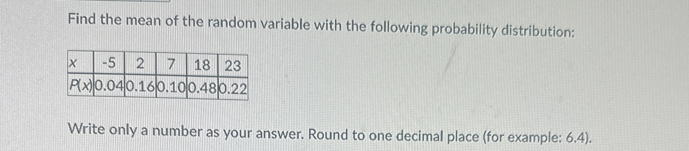 Find the mean of the random variable with the | Chegg.com