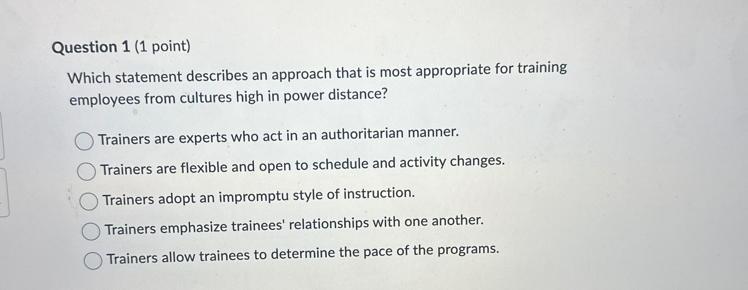 Solved Question 1 (1 ﻿point)Which statement describes an | Chegg.com