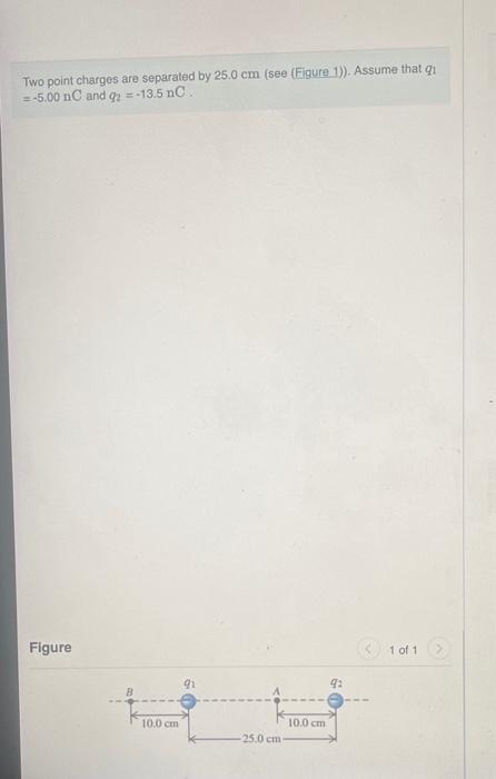 Solved Two point charges are separated by 25.0 cm (see | Chegg.com