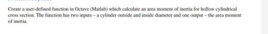 Solved Create a user-defined function in Octave (Matlab) | Chegg.com