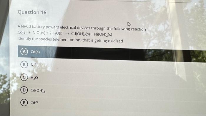 Solved A Ni Cd Battery Powers Electrical Devices Through The 5310
