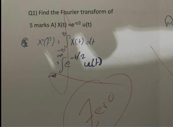 Q1) Find the Fourier transform of 5 marks | Chegg.com