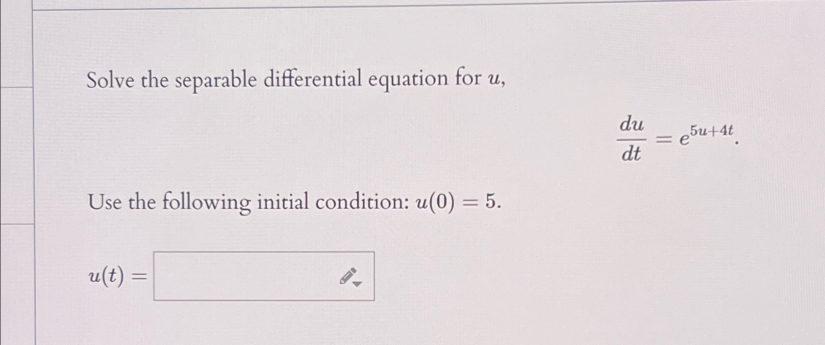 Solved Solve The Separable Differential Equation For