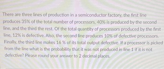 Solved There are three lines of production in a | Chegg.com