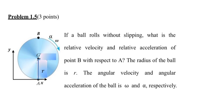 Solved Problem 1.5(3 points) B α 60 If a ball rolls without | Chegg.com