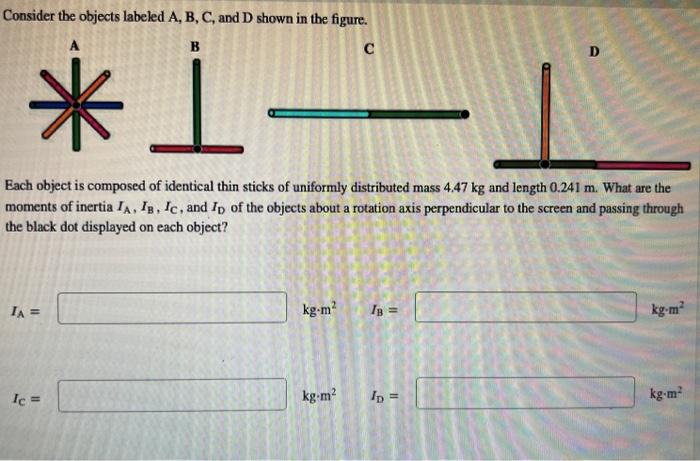 Solved Consider the objects labeled A, B, C, and D shown in | Chegg.com