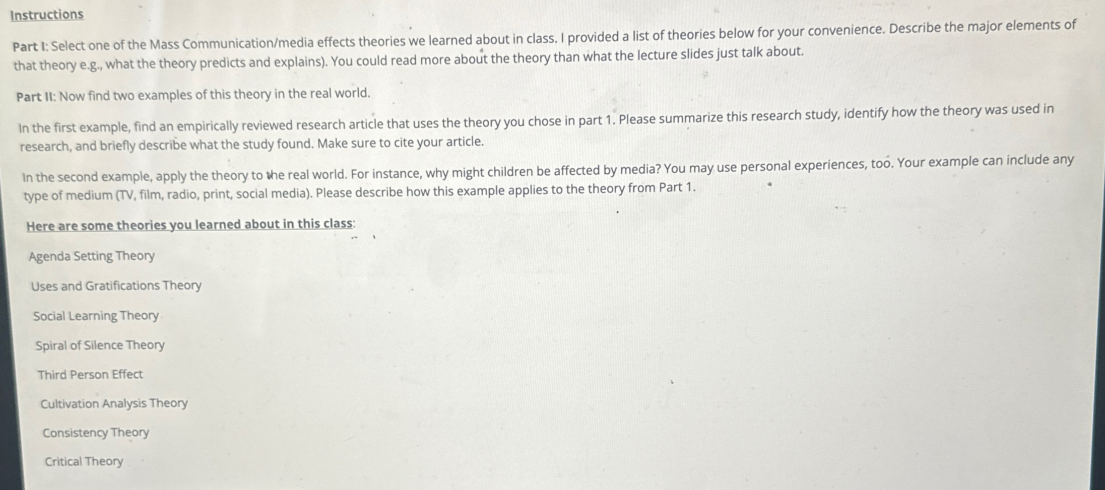 Solved InstructionsPart I: Select one of the Mass | Chegg.com
